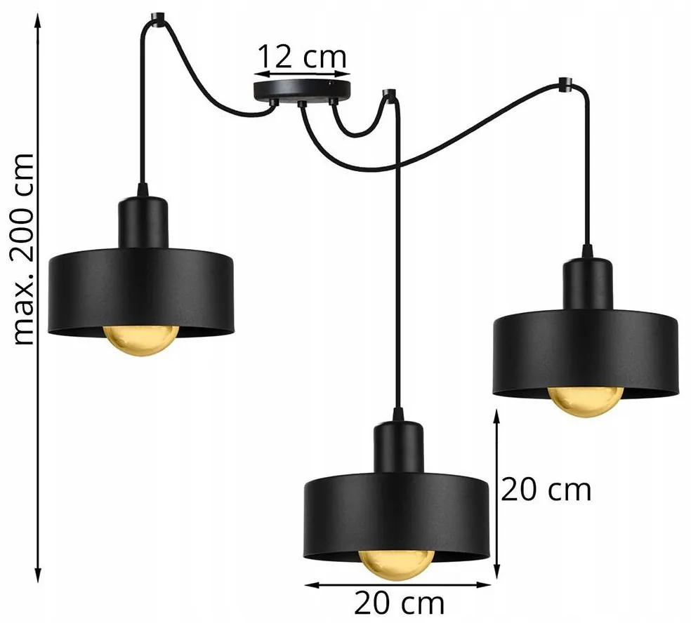Závěsné svítidlo BARCELONA SPIDER, 3x kovové stínítko (výběr ze 2 barev)