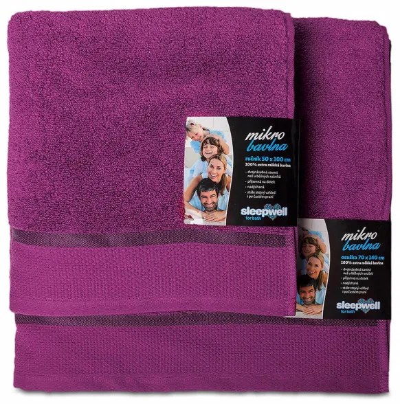 SVITAP sleep well Ručník Star 450 g/m2  Ručník Star 50x100 cm borůvková