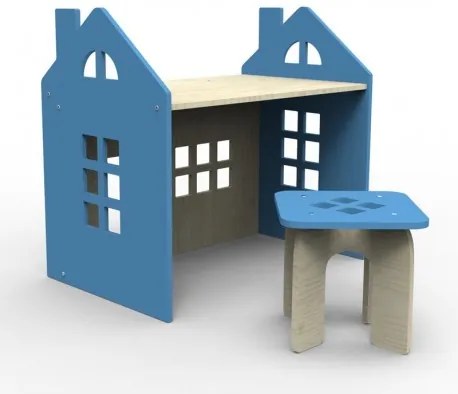 Dětský psací stůl domeček barva: Modrá
