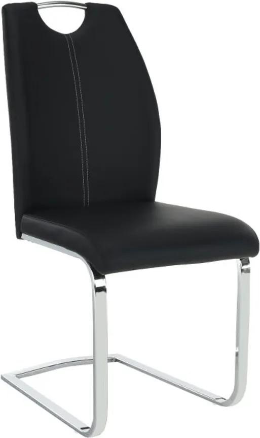 Židle, ekokůže černá / bílé prošití, NESTA