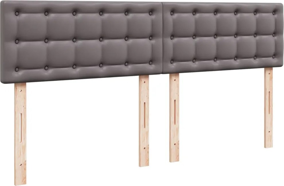 Box spring postel s matrací šedá 200x200 cm umělá kůže 3286138