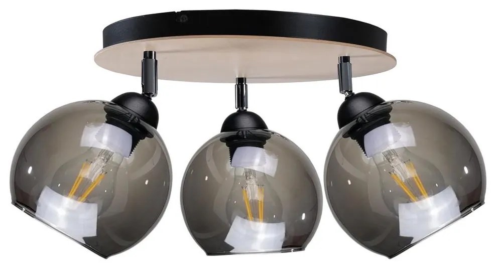 Keter Lighting Bodové svítidlo UNO WOOD 3xE27/60W/230V černá/hnědá NA0224