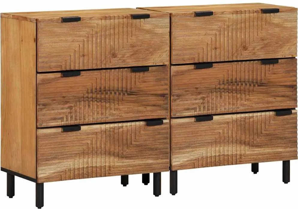 Sestava komody 2 ks 120 x 33 x 75 cm Masivní akátové dřevo 3310010