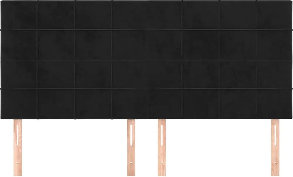 Čelo postele černé 200x5x118/128 cm sametové 3116400