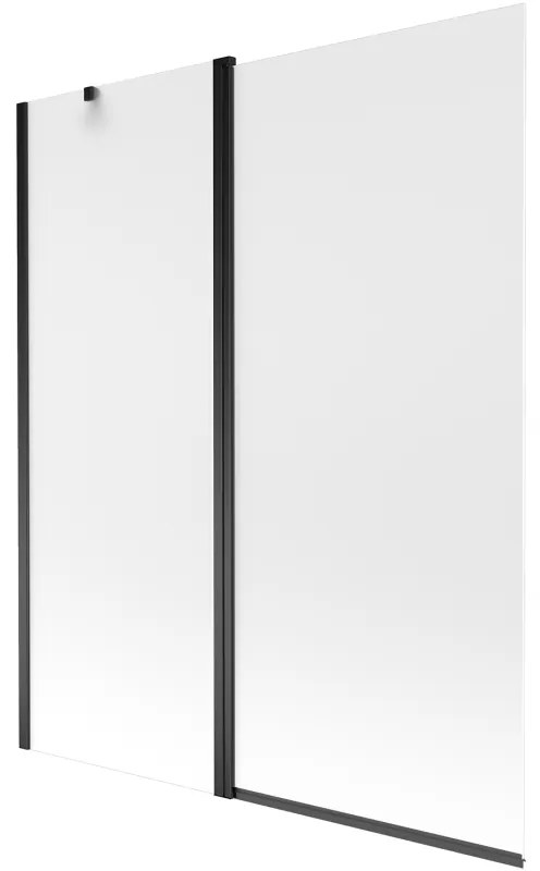 Mexen Flip, 1-křídlová vanová zástěna 140 x 150 cm, 6 mm námraza sklo, černý profil, 894-140-101-70-30