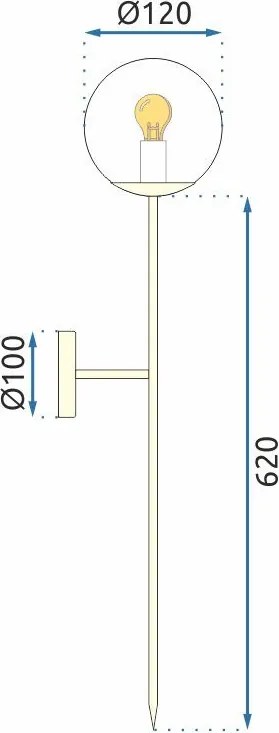 Toolight - Nástěnná lampa 75cm APP580-1W, zlatá, OSW-08760
