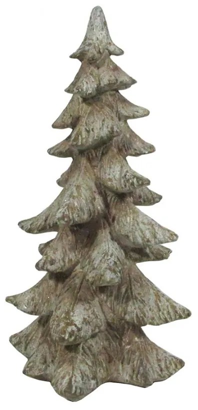 Hnědá dekorace vánoční stromek Christmas Tree - 19*18*36 cm
