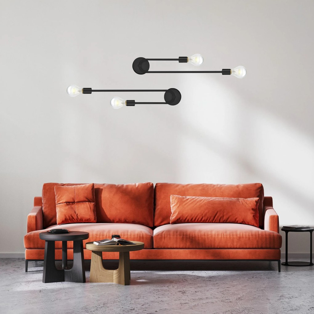 Toolight, nástěnné svítidlo 2xE14, APP1147-2W, černá matná, OSW-14010