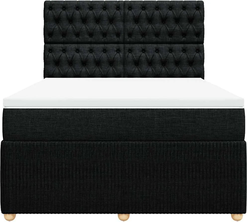 Box spring postel s matrací černá 140 x 190 cm textil 3294360
