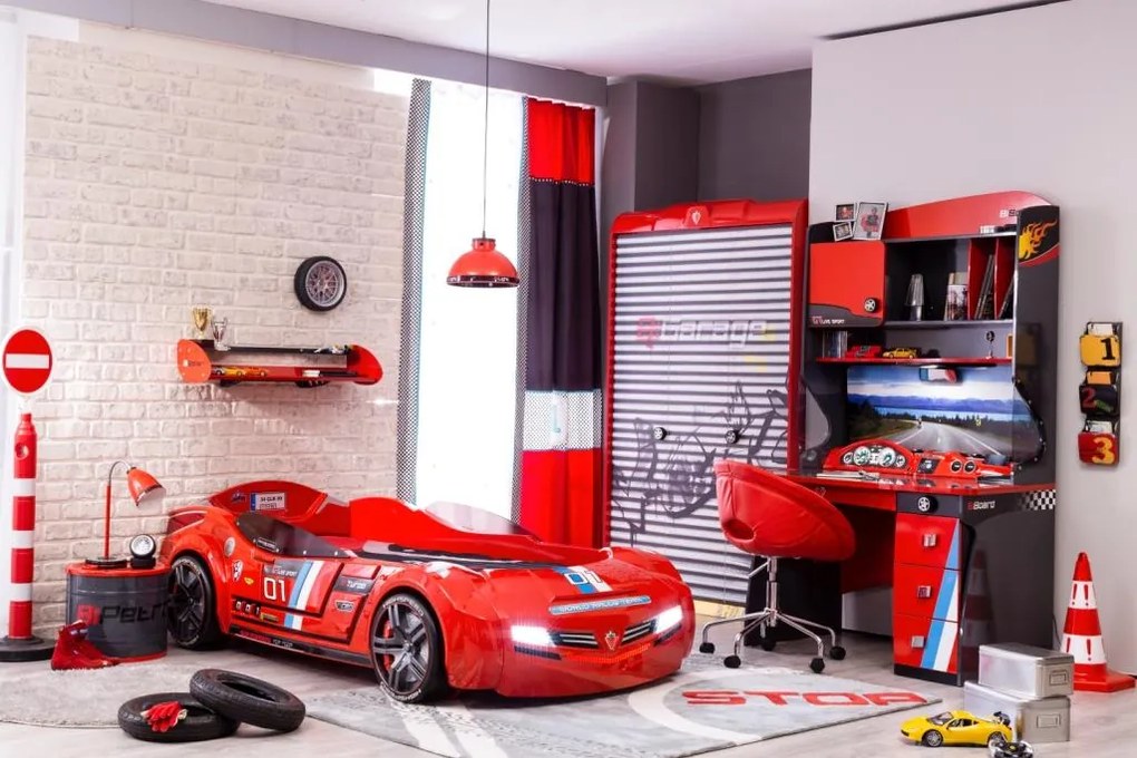 Čilek Dětská postel auto 90x195 cm BiTurbo červená