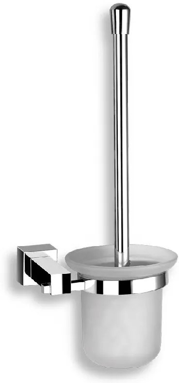 Novaservis Titania Anet - WC štětka nástěnná s držákem, mléčné sklo/chrom 66333,0