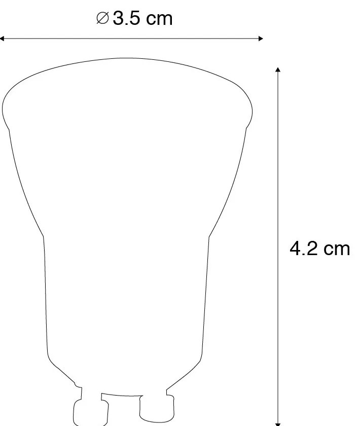 Sada 5 stmívatelných LED žárovek GU10 35mm 3W 220LM 3000K