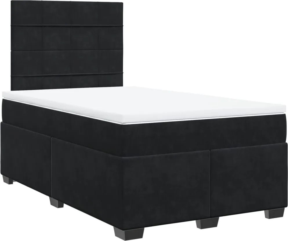 Box spring postel s matrací černá 120 x 200 cm samet 3293184