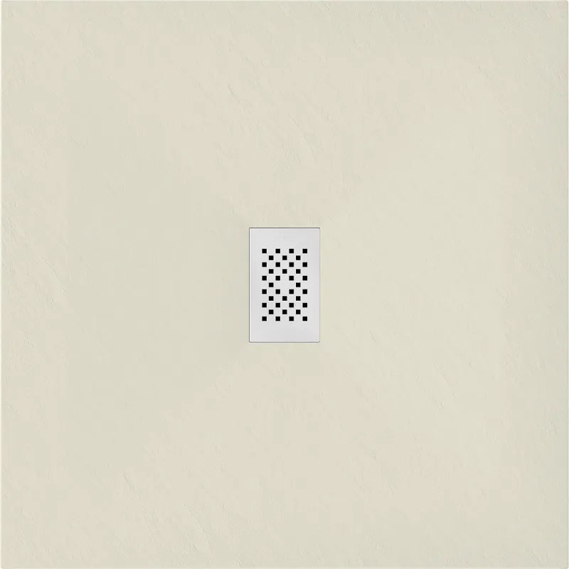 Mexen Hugo, čtvercová sprchová vanička, SMC, 80x80cm, béžová, bílá krytka, 42698080-W