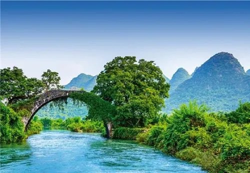 Vliesové fototapety, rozměr 368 cm x 254 cm, most přes řeku v Číně, W+G 5031-4V-1