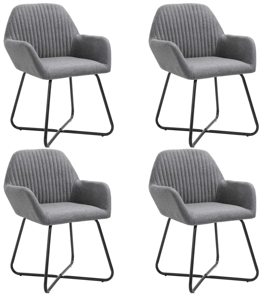 Jídelní židle 4 ks tmavě šedé textil 277096