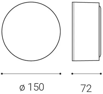 LED2 BUTTON II, stropní/nástěnné LED svítidlo, Ø 15 cm, 3000K/4000K, bílé Typ svítidla: Stmívatelné DALI/PUSH