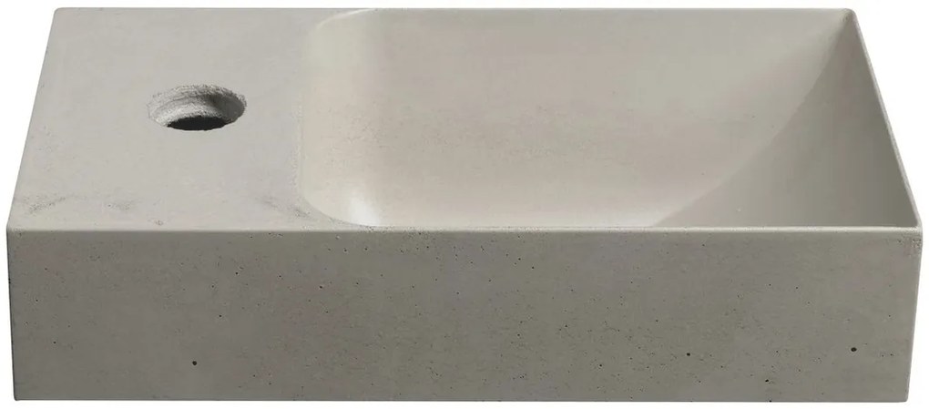 Sapho Sapho, PICCOLINO betonové umyvadlo 30,8x17cm, baterie vlevo, písková, PK30014
