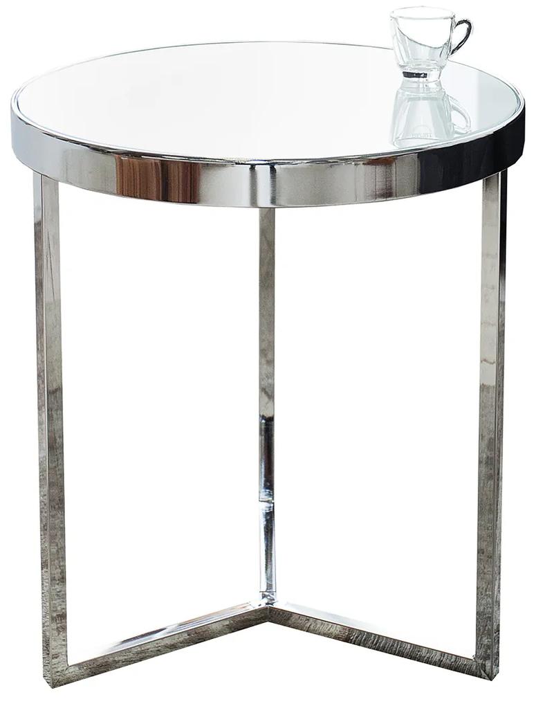 NOBLE HOME Odkládací stolek Atero, 50 cm, chrom, bílá