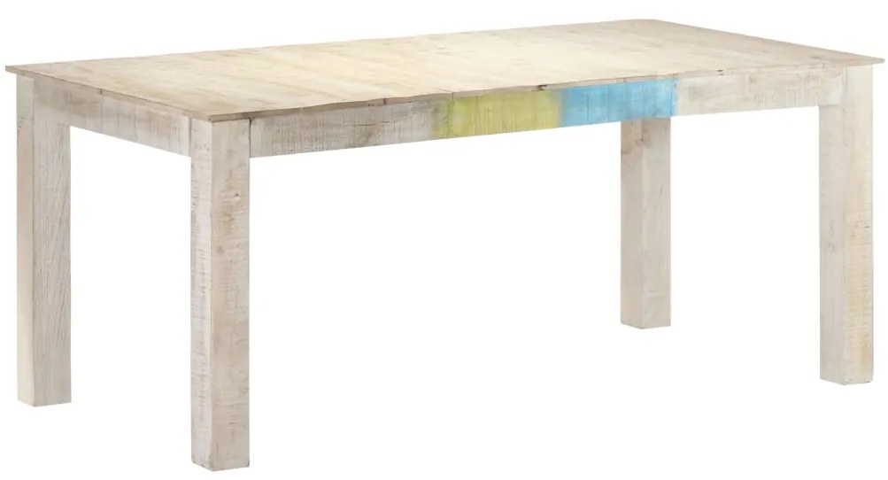 Jídelní stůl bílý 180 x 90 x 76 cm masivní mangovníkové dřevo,  323558