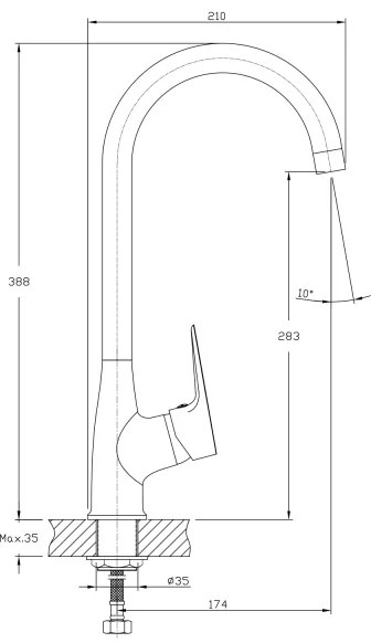 Aqualine - Dřezová baterie LOTTA matná černá