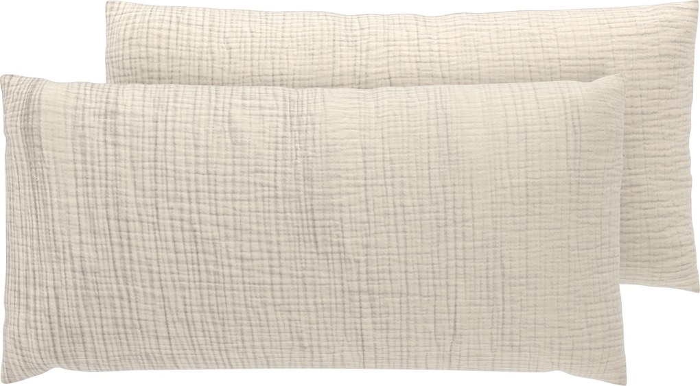 Livarno® Mušelínový potah na polštář pro spánek na boku, 40 x 80 cm, 2 kusy (béžová)