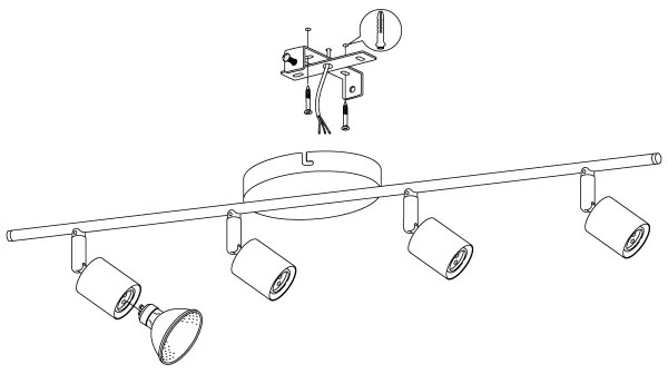 Eglo 92598 - LED bodové svítidlo BUZZ 4xGU10-LED/2,8W/230V