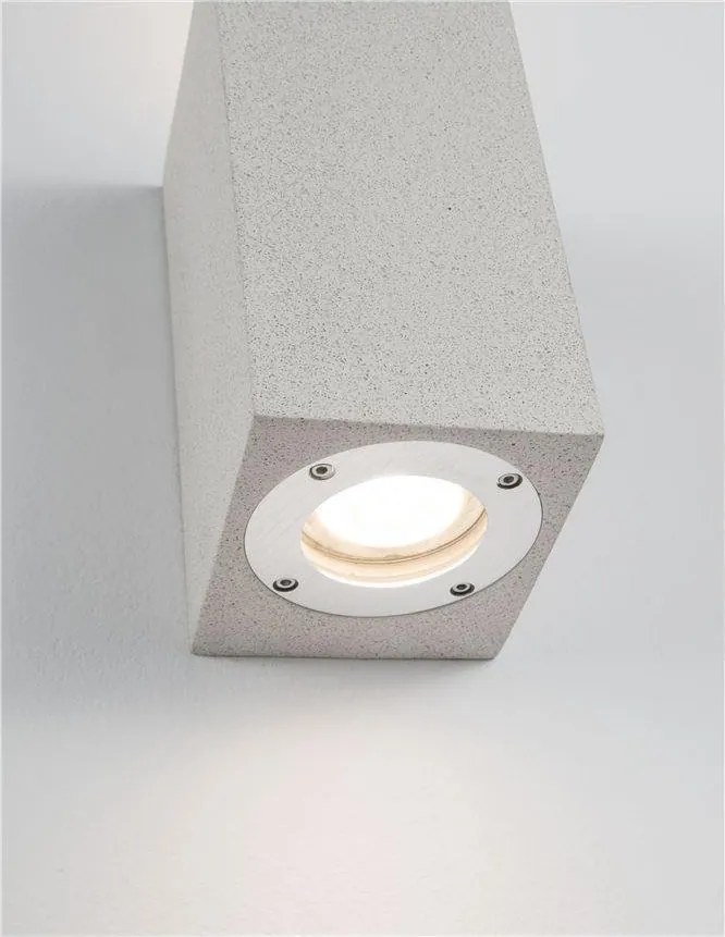 NV 9790551 Venkovní nástěnné svítidlo FUENTO bílý pískovec skleněný difuzor GU10 2x7W IP65 100-240V bez žárovky světlo nahoru a dolů - NOVA LUCE