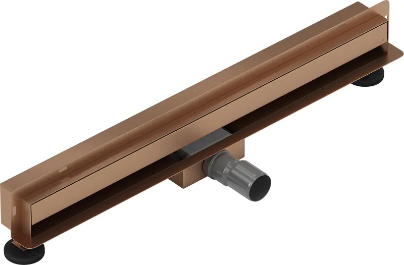 Mexen Flat Wall, sprchový žlab na zeď 2v1, 50 cm, měděná matná, 1C30050