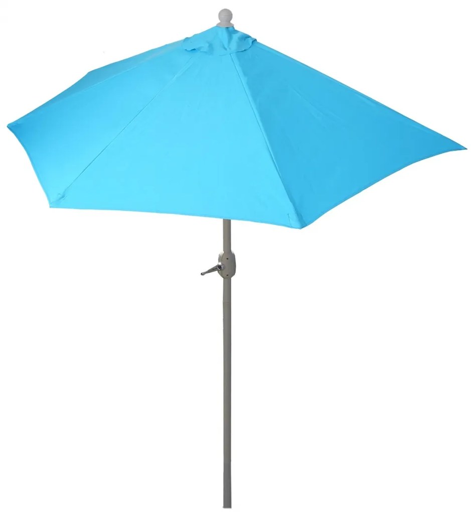 Slunečník půlkruh Parla - polyester/hliník - 270cm tyrkysový bez stojanu