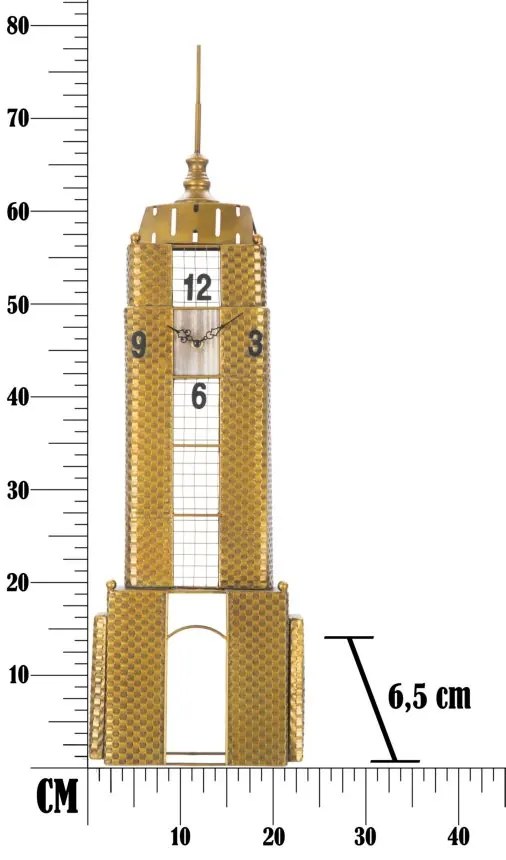 Zlaté kovové nástěnné hodiny Mauro Ferretti Furlan, 78 cm