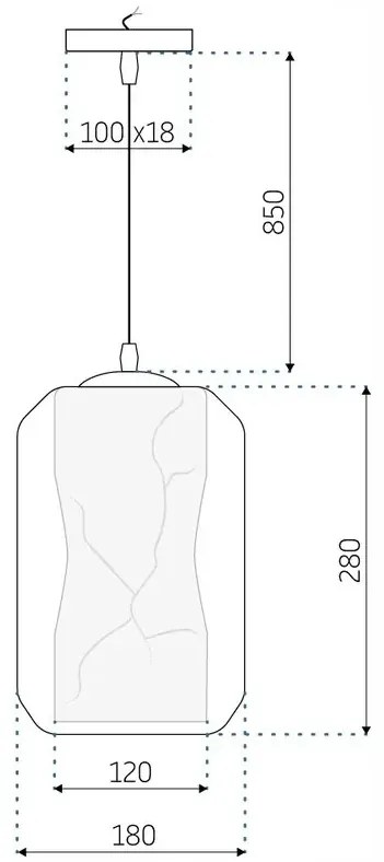 Toolight - závěsné svítidlo MARBLE E27 60W APP909-1CP, mramorový efekt, OSW-06675