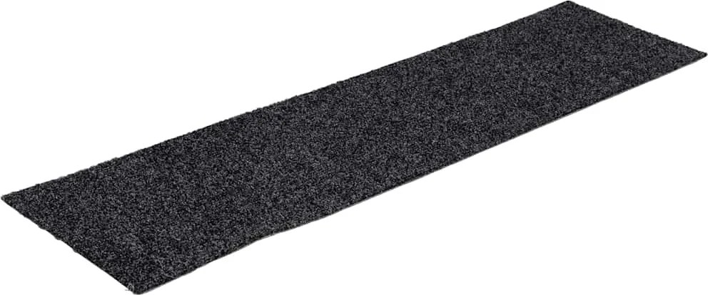 Schodové rohože samolepicí 15 ks 76 x 20 cm tmavě šedé obdélníkové 326925