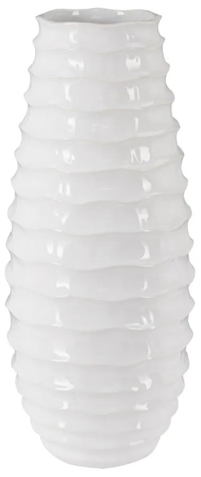 Bílá keramická váza Mauro Ferretti Waves, 17 x 41 cm