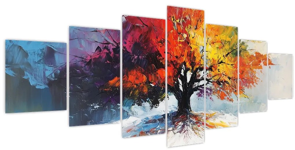 Obraz - Pestrobarevný strom (210x100 cm)