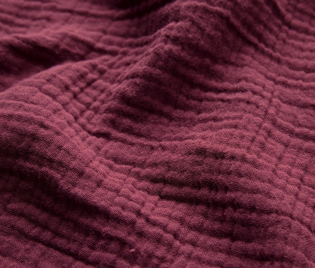 Tchibo - Mušelínové povlaky na polštář, 2 ks, bordó, cca 80 x 40 cm