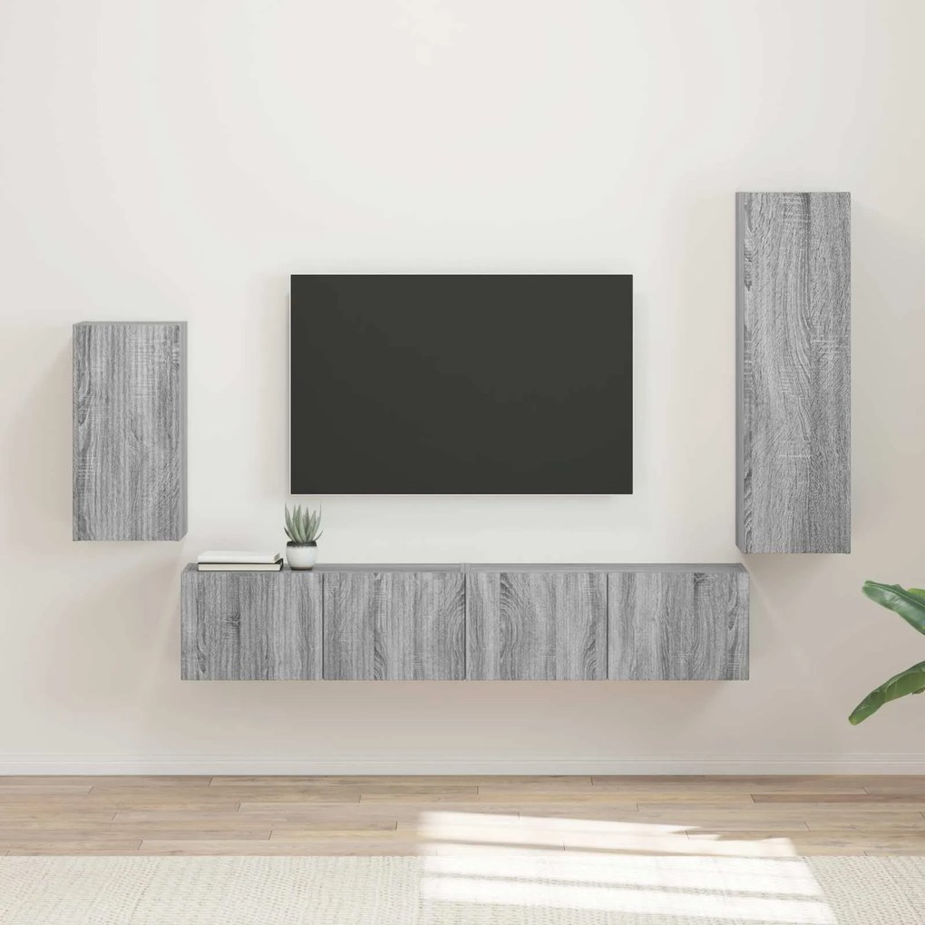 Sestava TV skříněk 4 ks Šedá Sonoma Kompozitní dřevo 3409012