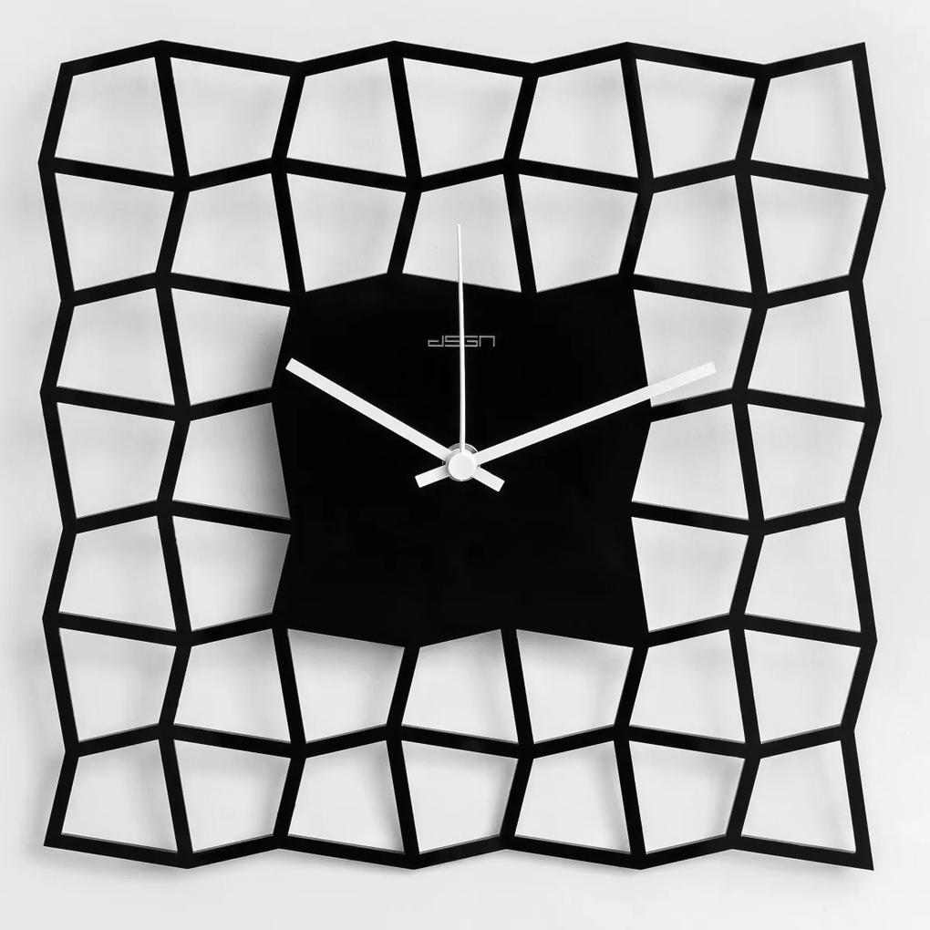 Středně velké hodiny na zeď, černé plexi 40x30cm: Black Star | atelierDSGN