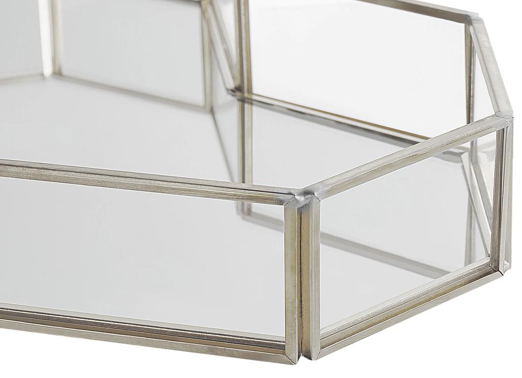 Dekorativní zrcadlový podnos stříbrný PONTIVY Beliani