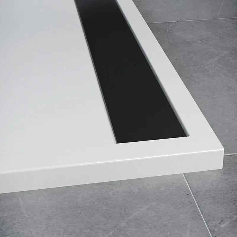 SanSwiss Ila Sprchová vanička čtvrtkruhová 100×100 cm bílá Barva krytu  sifonu: Černá