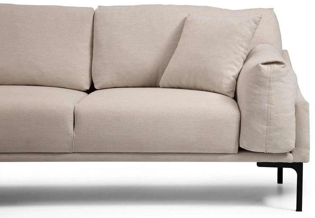 Designová rohová sedačka Pallavi 255 cm krémová - levá