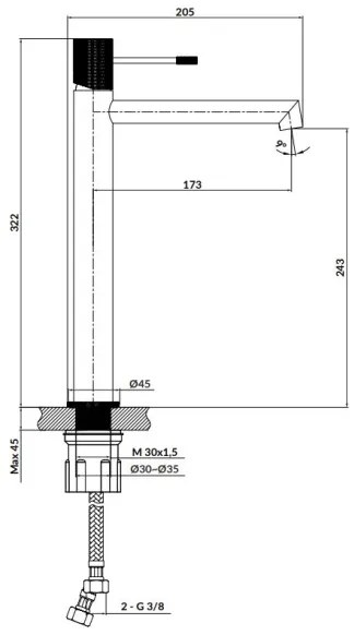 Cersanit S951-592 - Umyvadlová baterie ZEN 32,2 cm lesklý chrom