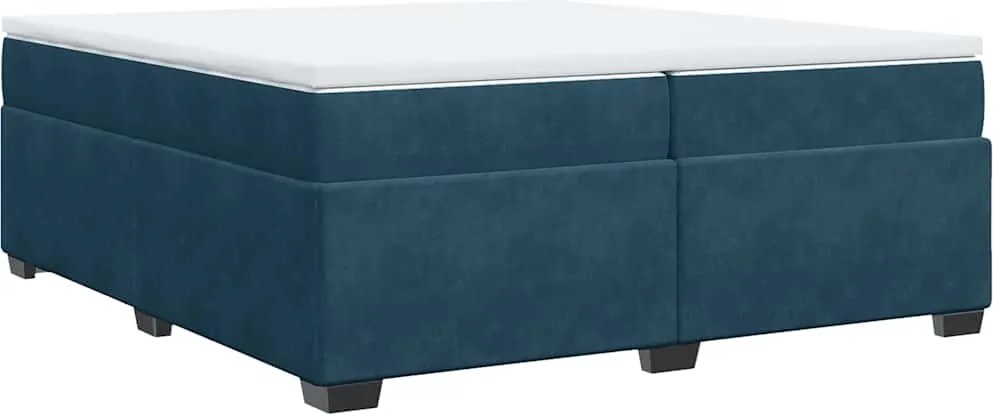 Box spring postel s matrací tmavě modrá 200x200 cm samet 3285309