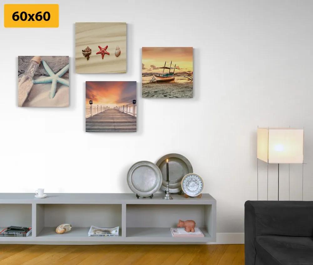 Set obrazů klenoty moře a pláže Varianta: 4x 60x60