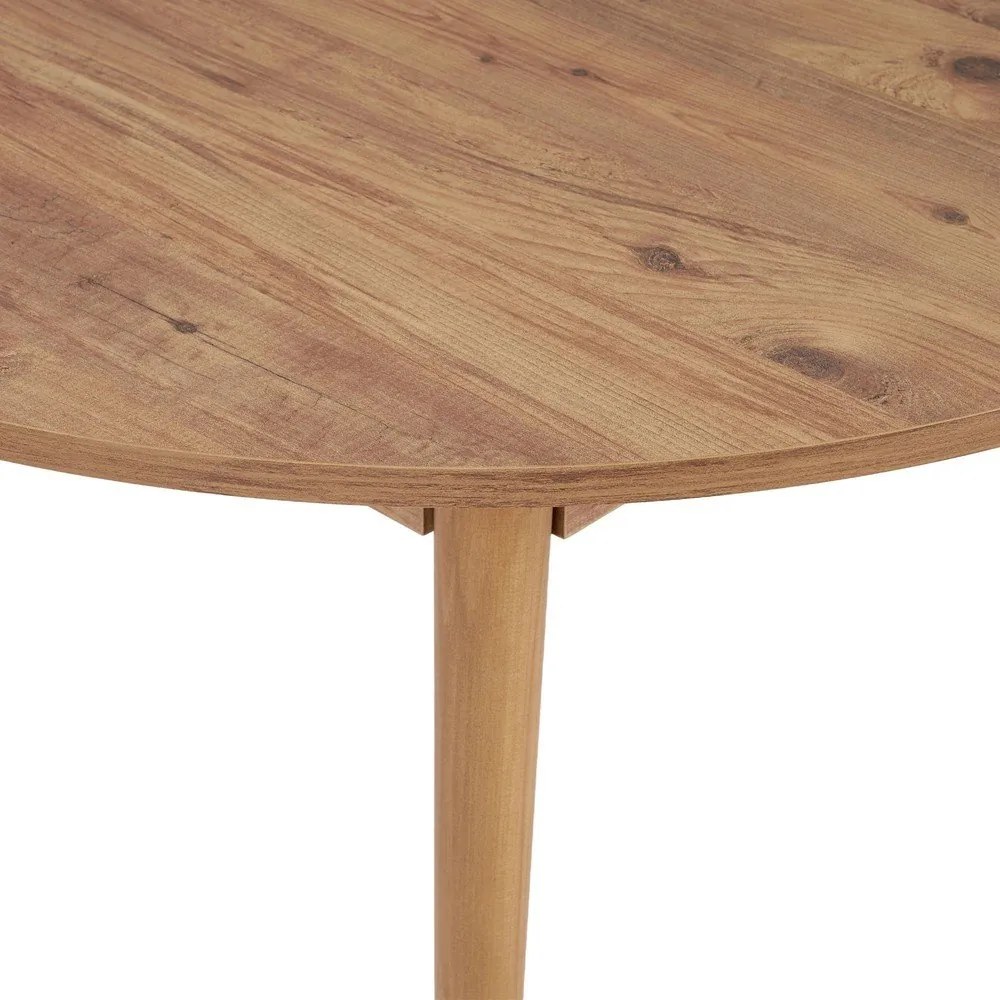 Kulatý rozkládací jídelní stůl s přídavnou deskou v dekoru borovice ø 100 cm Viona – Kalune Design