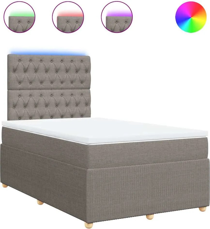 Box spring postel s matrací taupe 120x200 cm textil 3294334