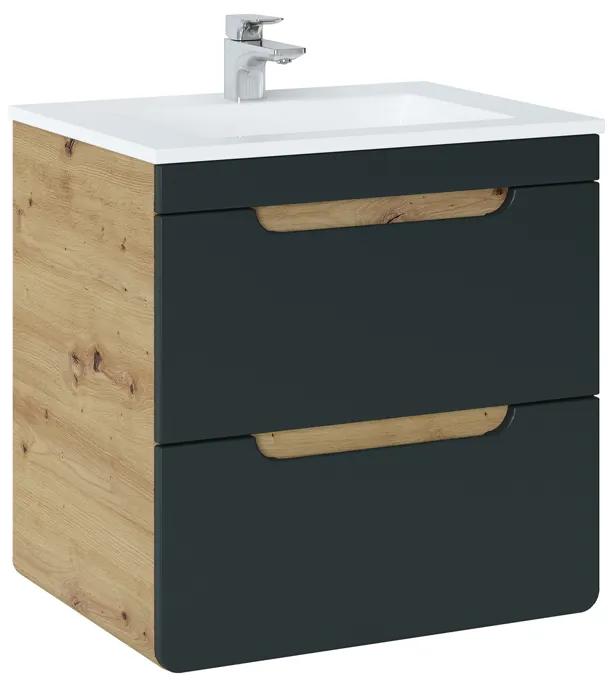 Koupelnová skříňka pod umyvadlo LINCOLN tmavě šedá - 820 - 60 cm