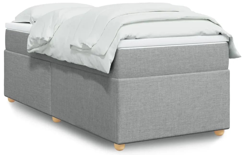 Box spring postel s matrací světle šedá 90x190 cm textil 3285338