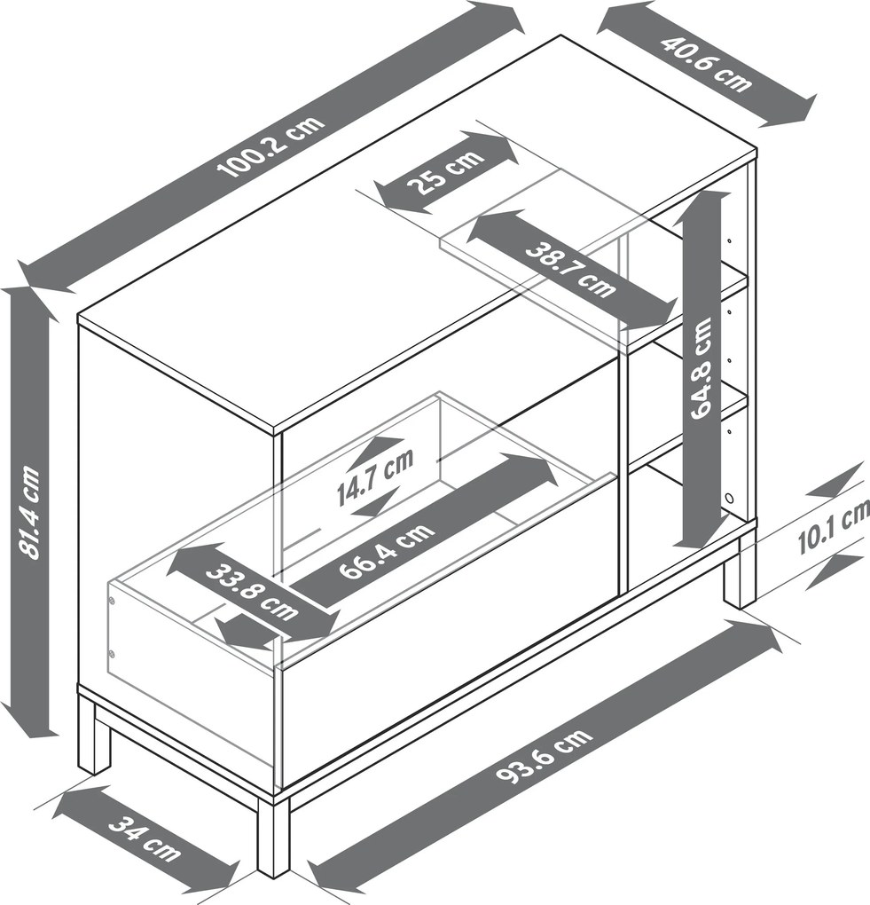 Tchibo - Komoda - barva: bílá