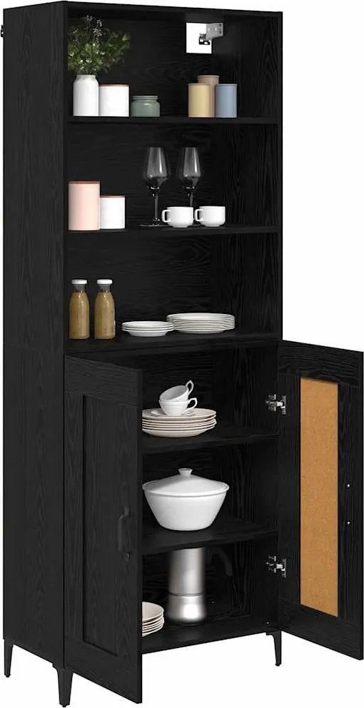 Vysoký bufet 2 ks Černý dub 69,5 x 34 x 180 cm Kompozitní dřevo 3403591
